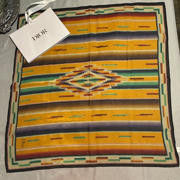 Dior | Accessories | 0 Authentic Dior Silk Scarf Aztec Rare Made In ...